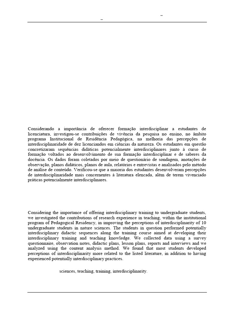 Trabalho Contribuições Da Pesquisa No Ensino É Formação ...