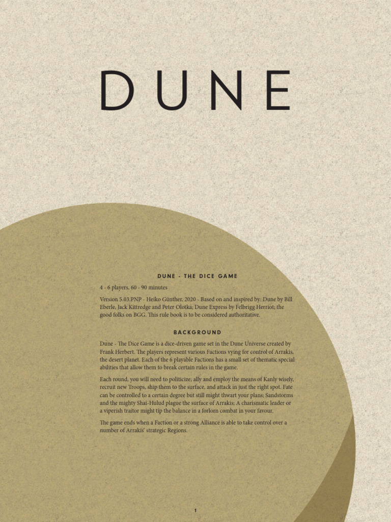 Dune TDG Rules 5 - 03 | PDF