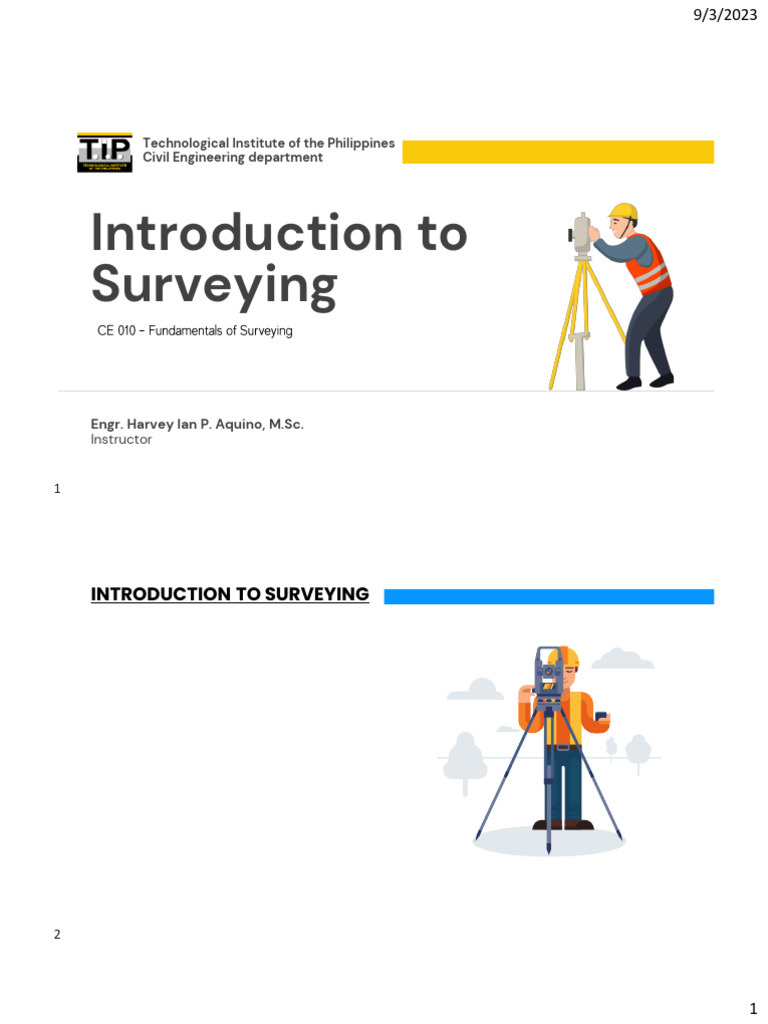 CE 010 Introduction To Surveying | PDF