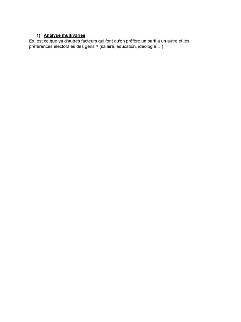 Analyse Univariée Et Moyenne | PDF