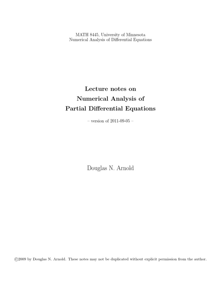 Notes Fem Pdf Partial Differential Equation Eigenvalues And