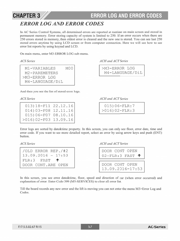ACT Error Codes | PDF