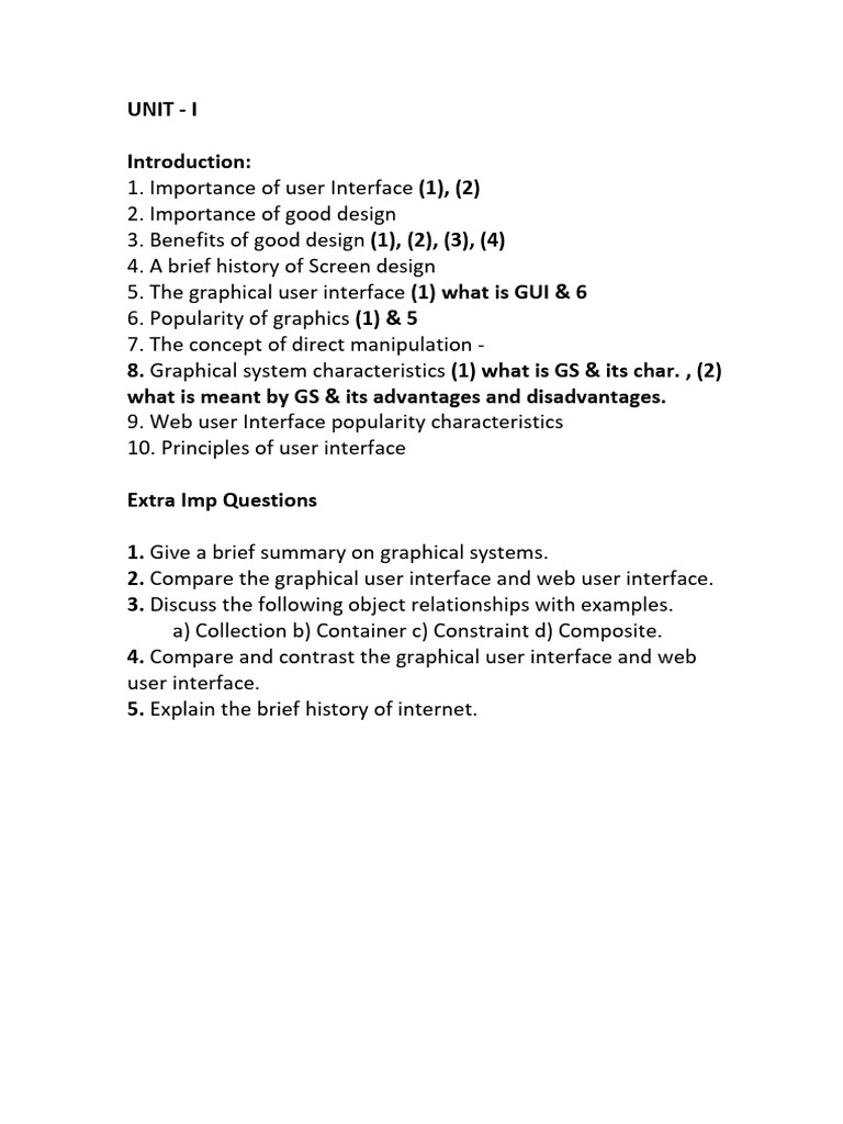HCI Imp Questions | PDF
