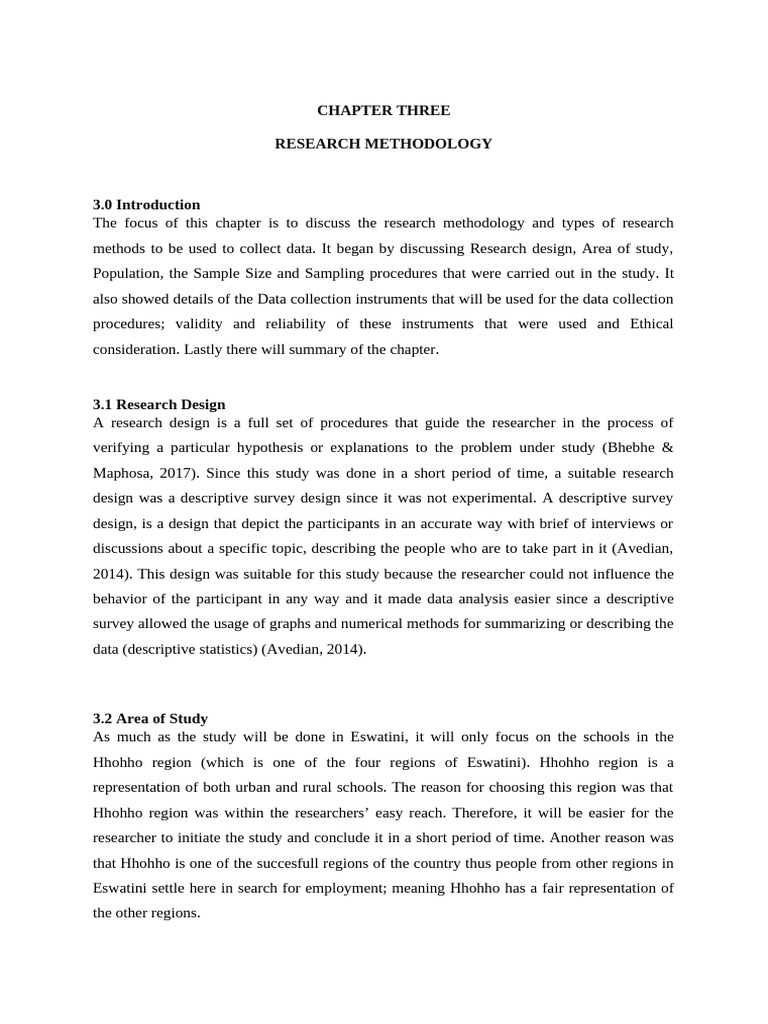 Chapter Three Research Methodology | PDF