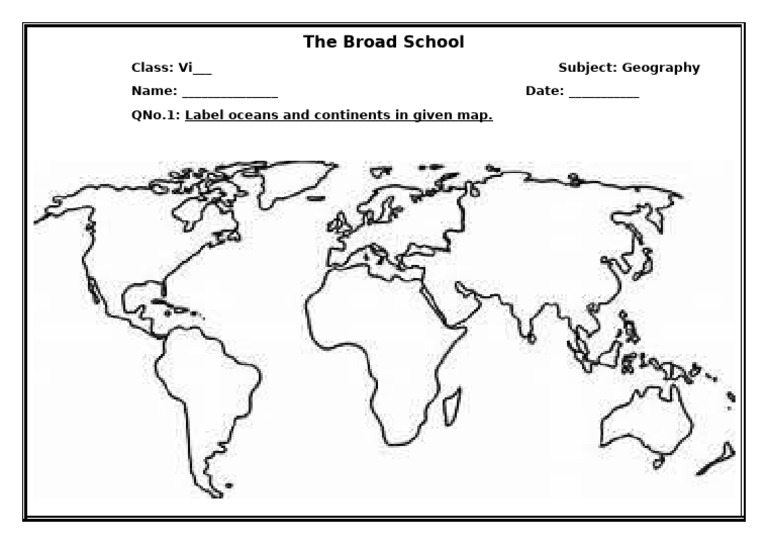 Worksheet Class 6th Geography | PDF