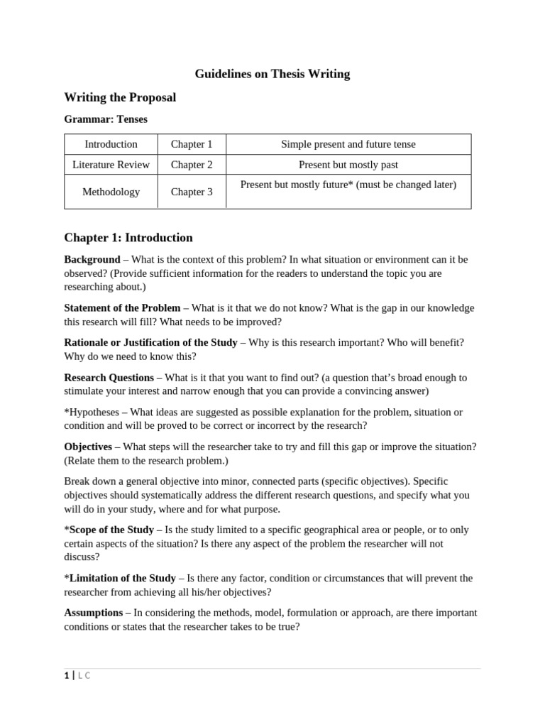 Guidelines on Thesis Writing | PDF