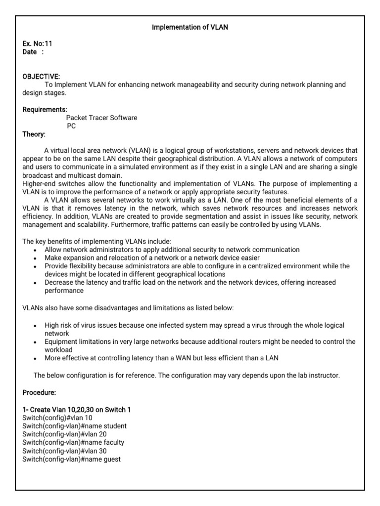 Ex VLAN | PDF