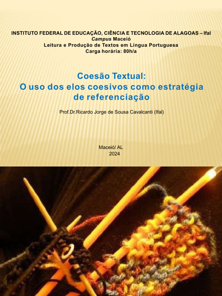 Coesão e Coerência Textuais - Material Complementar (Slides) | PDF