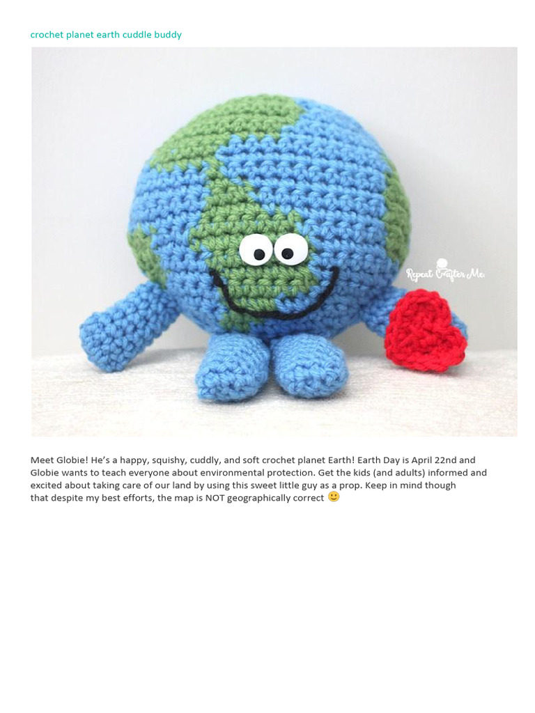 Crochet Planet Earth Cuddle Buddy | PDF