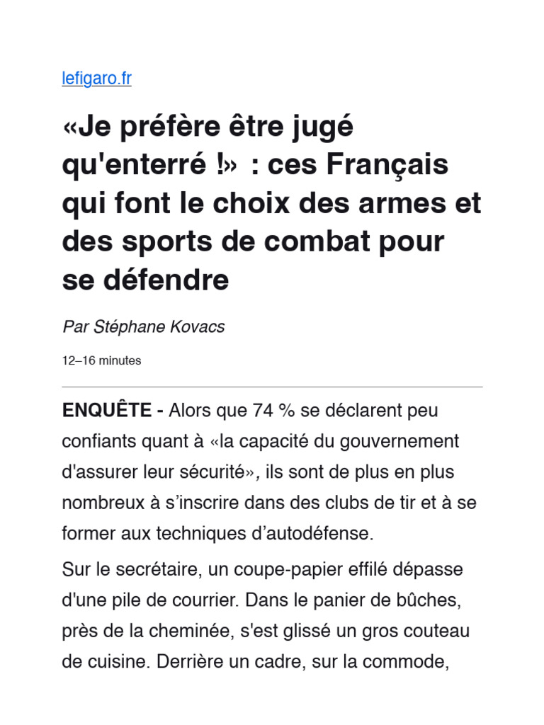 Je Préfère Être Jugé Qu'enterré ! Ces Français Qui Font | PDF