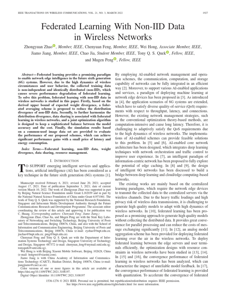 Federated_Learning_With_Non-IID_Data_in_Wireless_Networks | PDF