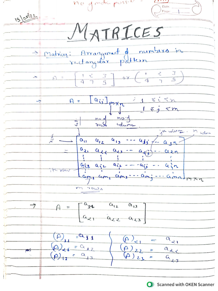 matrices and determinants 1 | PDF