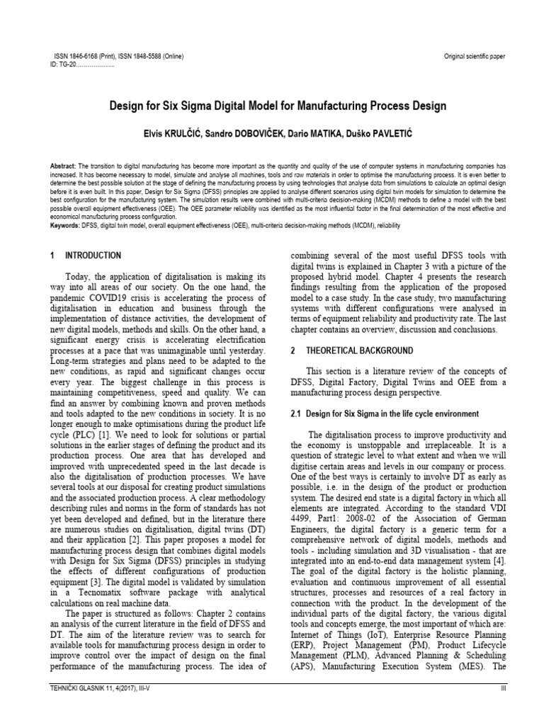 1279940.lanak - Design For Six Sigma Digital Model For Manufacturing ...