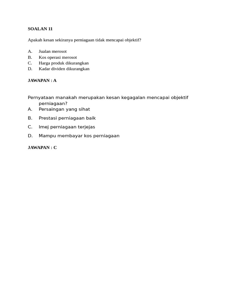 Soalan 11 | PDF