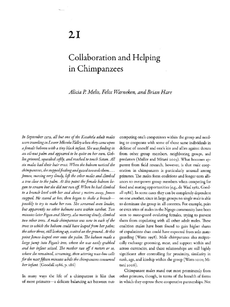 The Mind of The Chimpanzee | PDF