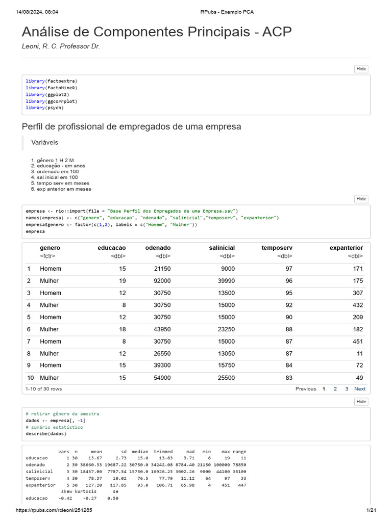 RPubs - Exemplo PCA | PDF