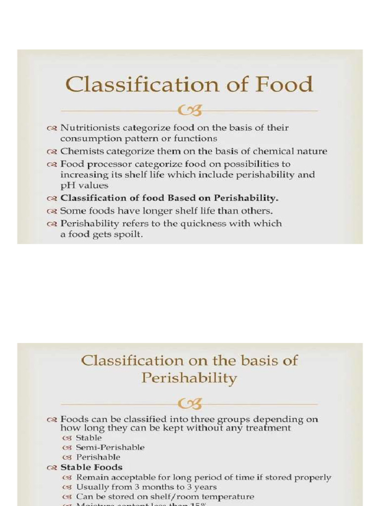 Classification of Food - Edited | PDF