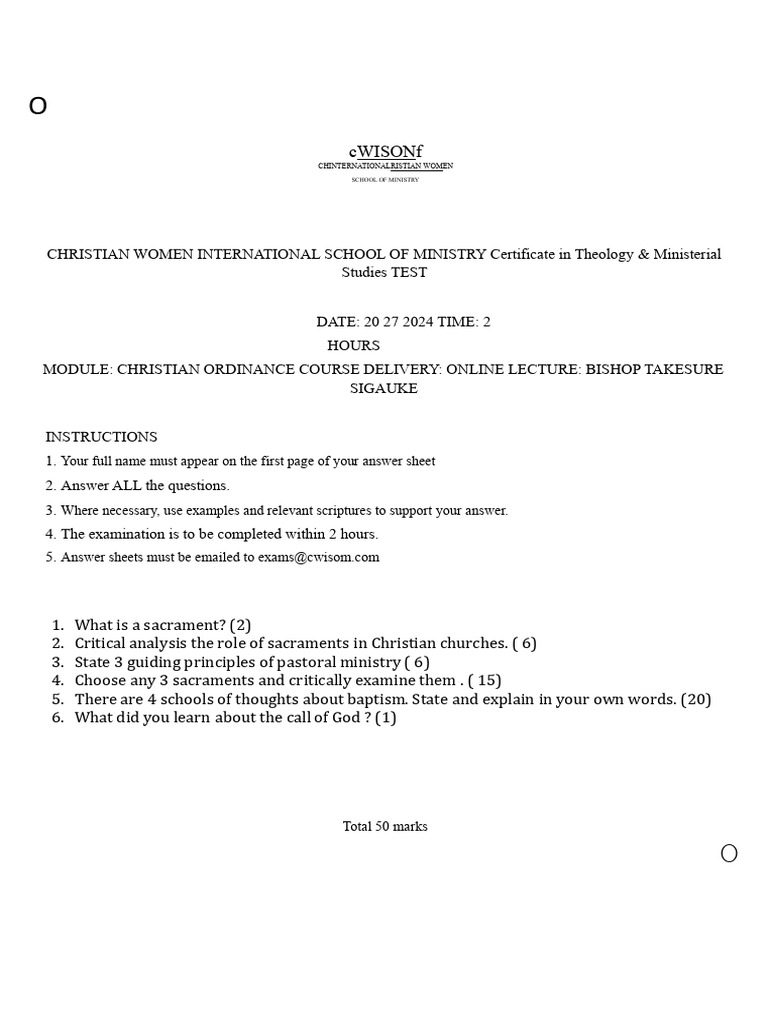 Christian Ordinance | PDF