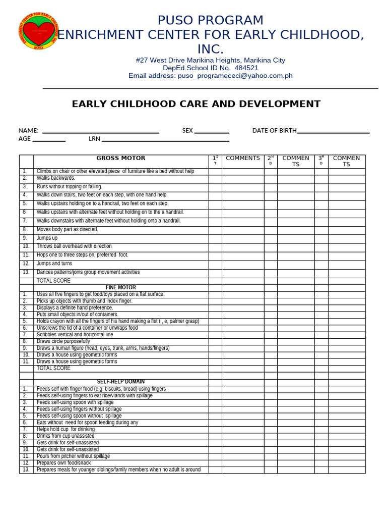 Eccd Checklist Revised 2021 1 | PDF