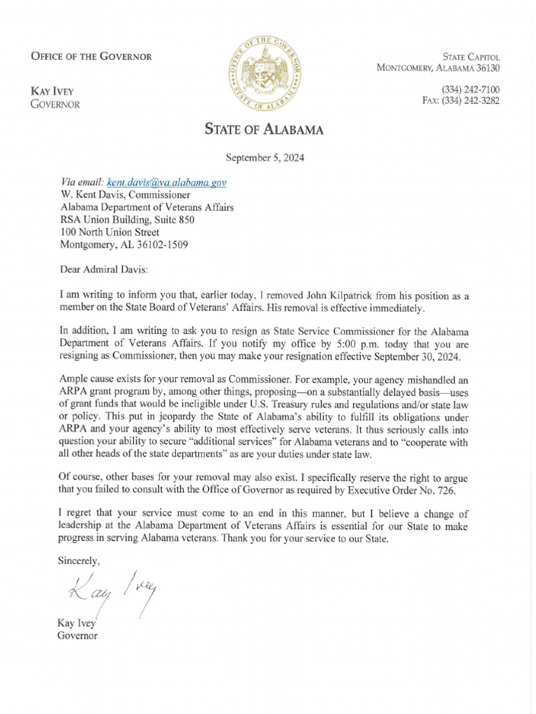 2024-09-05 GKI Letter To Kent Davis | PDF