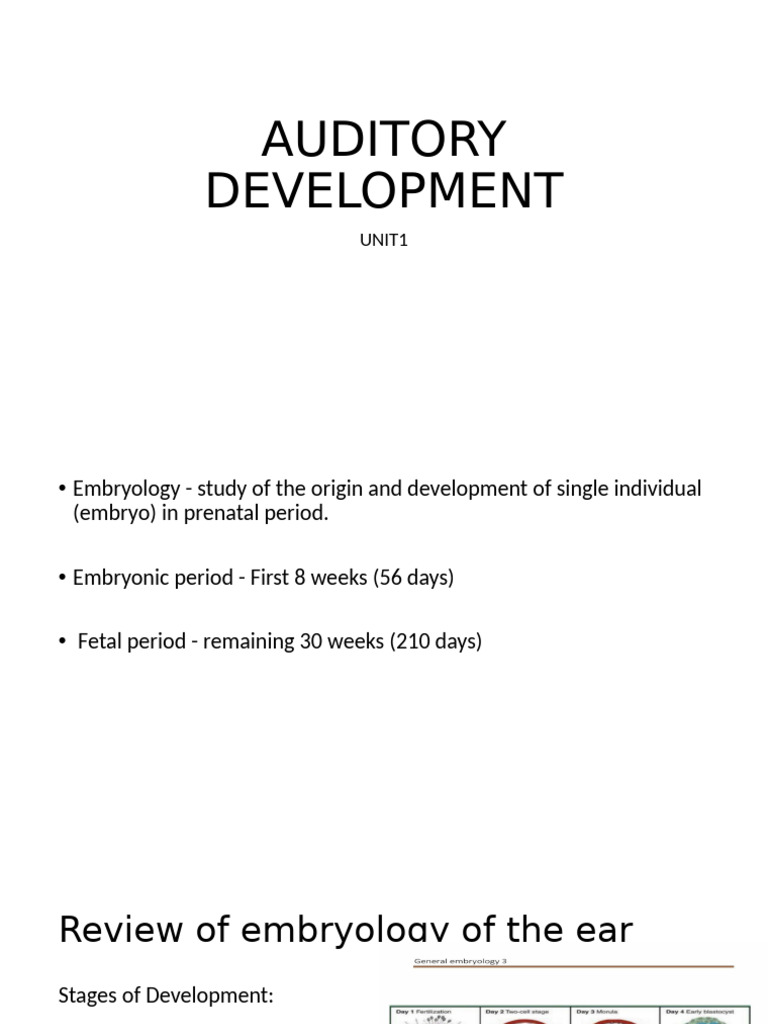 1 Embryology of The Ear | PDF