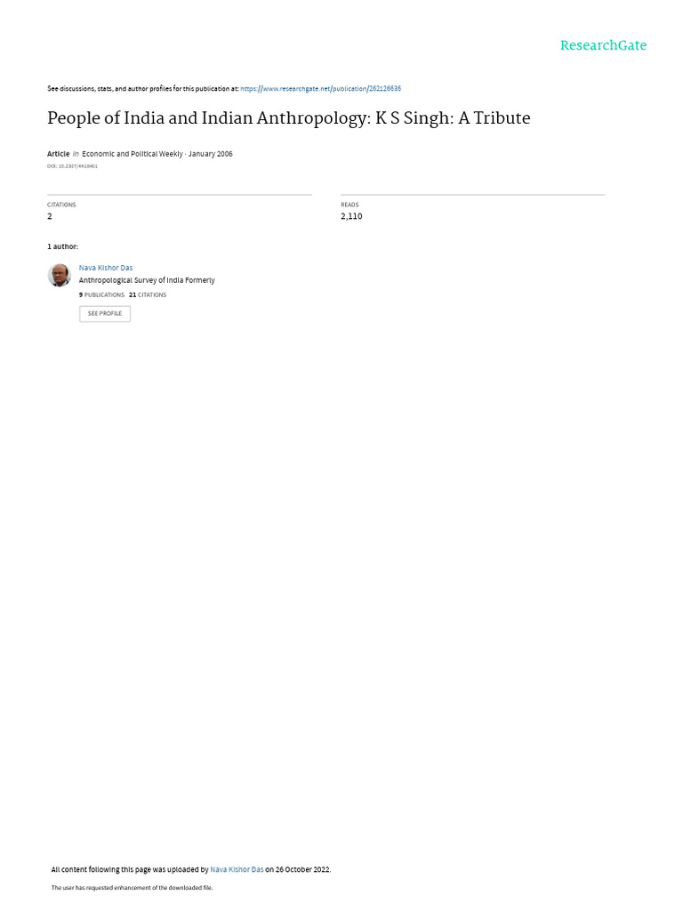 KSSingh ATribute NKDas | PDF