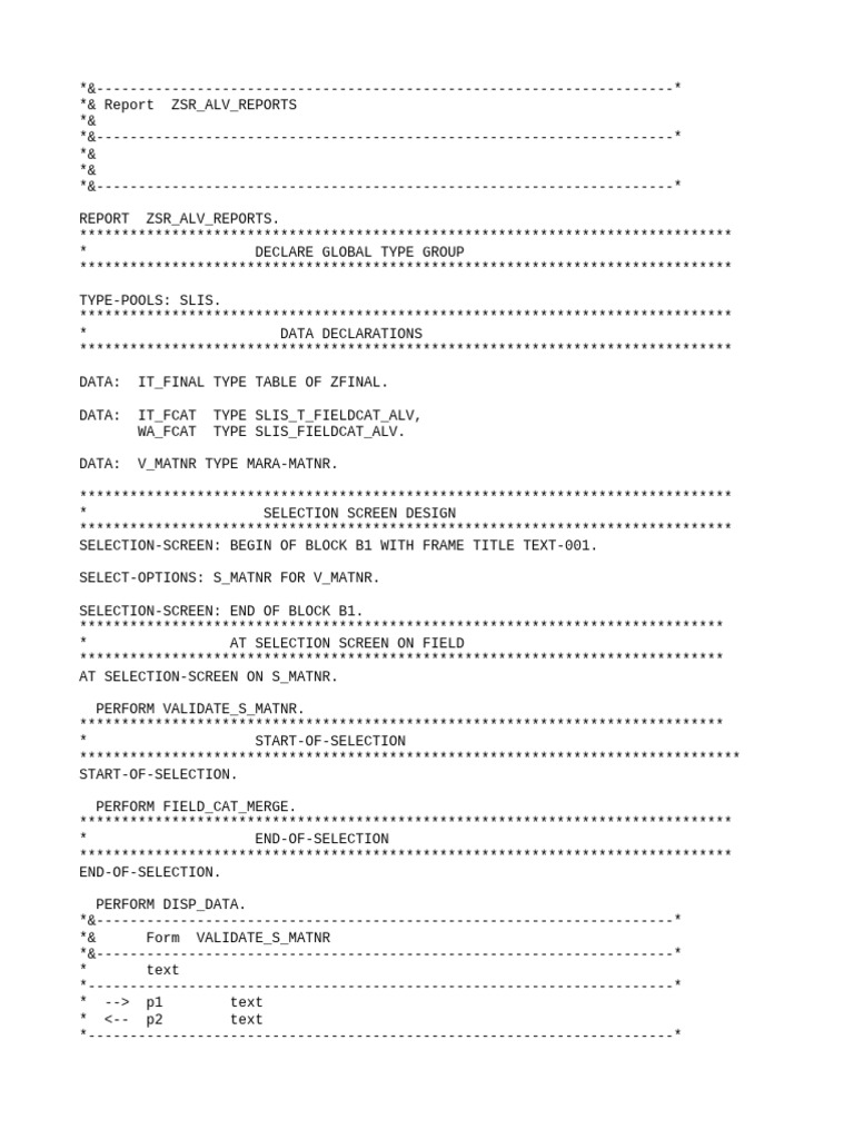 Alv Fieldcat Merge | PDF
