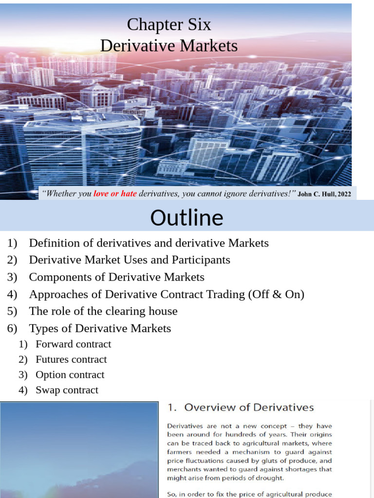 Chapter Six Derivative Markets | PDF | Derivative (Finance) | Hedge (Finance)