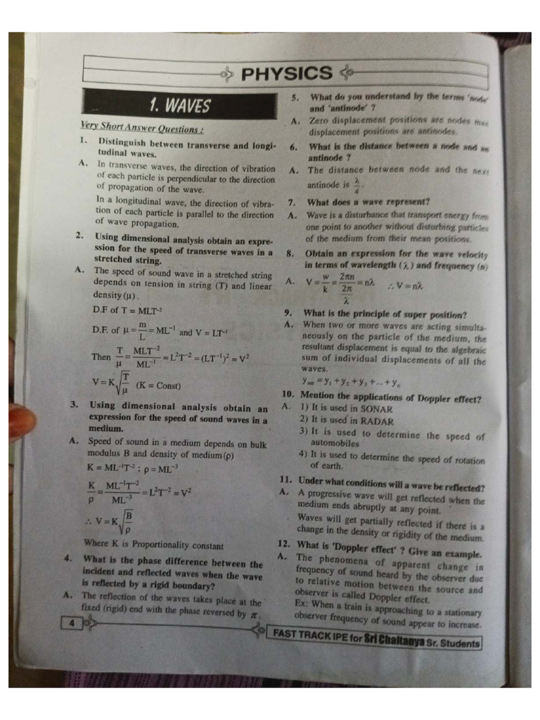 Physics Fast Track Ipe Senior Inter | PDF