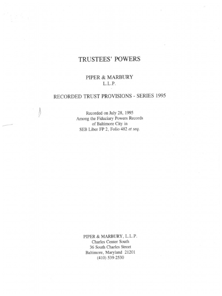 1995 Trustee Powers | PDF