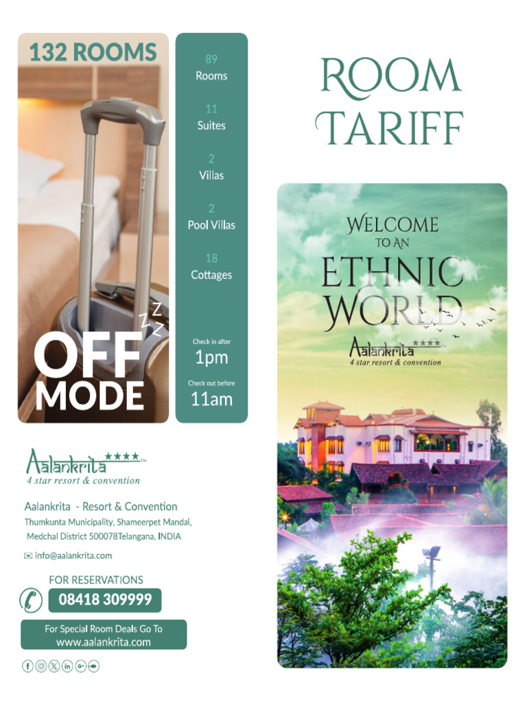 Room Tariff@Aalankrita | PDF