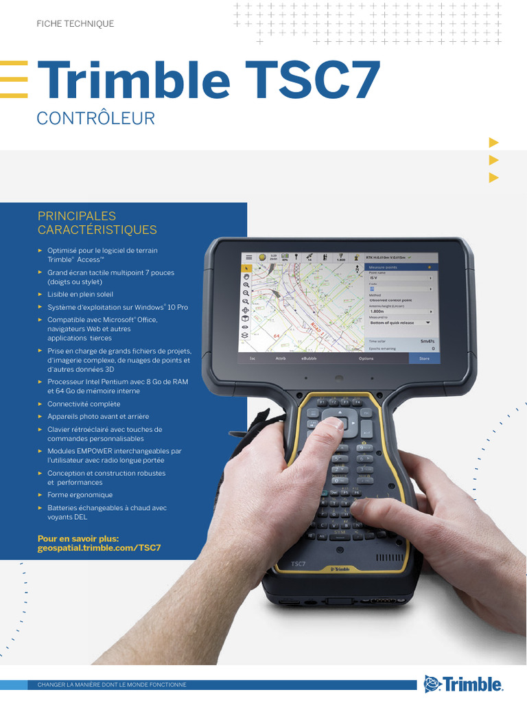 Datasheet - Trimble TSC7 Controller - French - Screen | PDF
