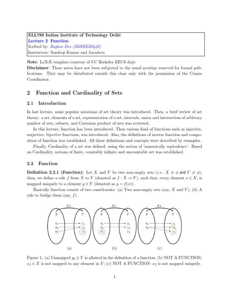 Scribe Notes On Functions | PDF | Set (Mathematics) | Teaching Methods ...