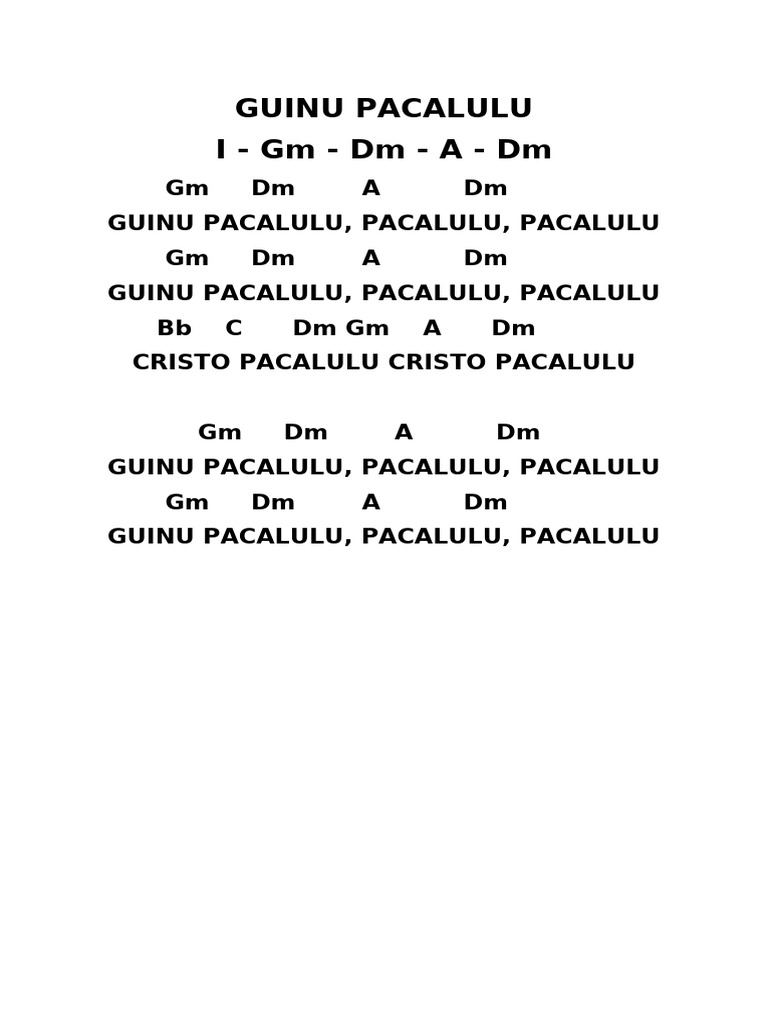 Ginu Pacalulu Chords | PDF