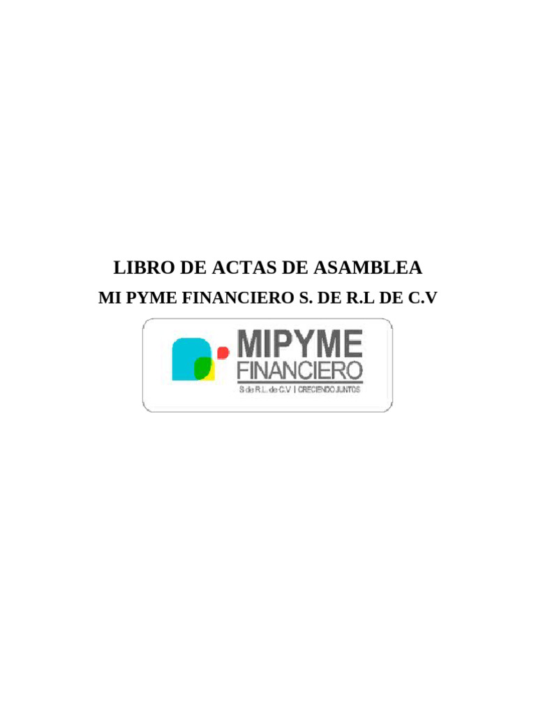CARATULA LIBRO DE ACTAS DE ASAMBLEA | PDF