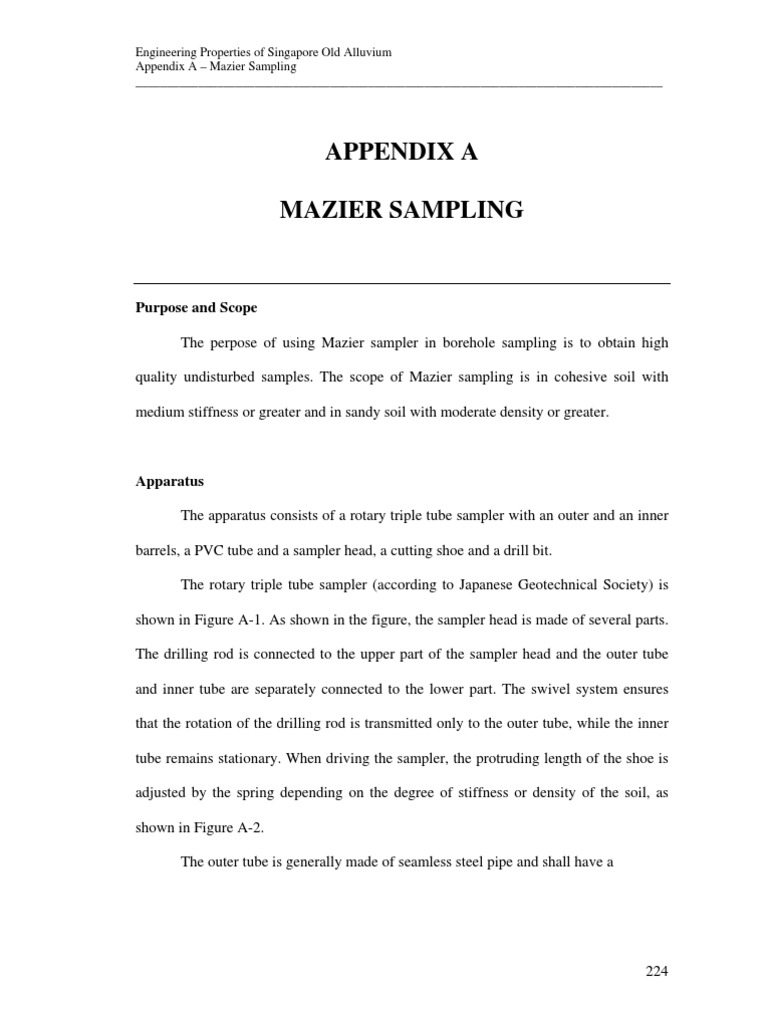 Mazier Sampling | PDF | Drilling Rig | Geotechnical Engineering