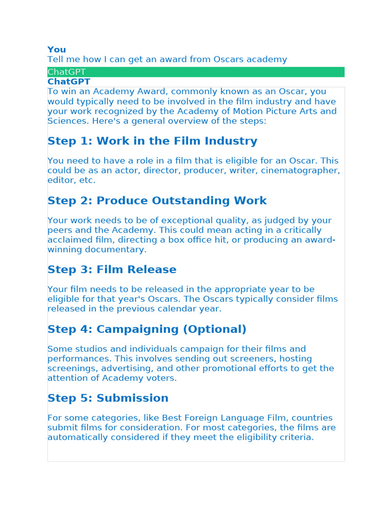 Oscars Awards | PDF