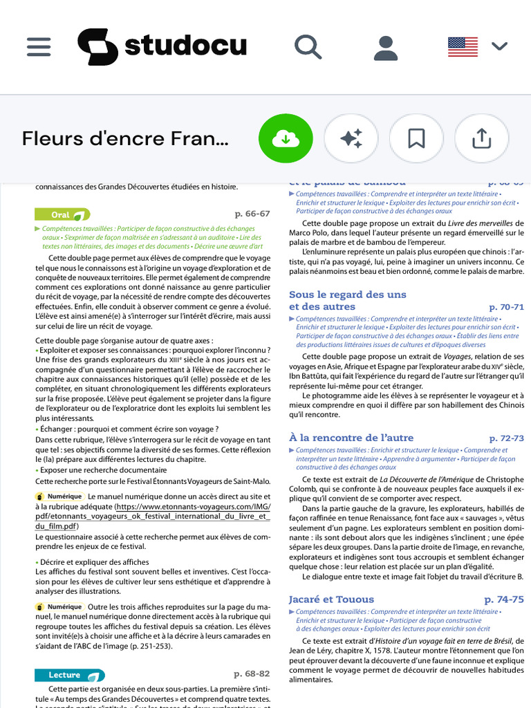 Fleurs D'encre Français Cycle 4 5e - Livre Du Professeur - Sous La ...