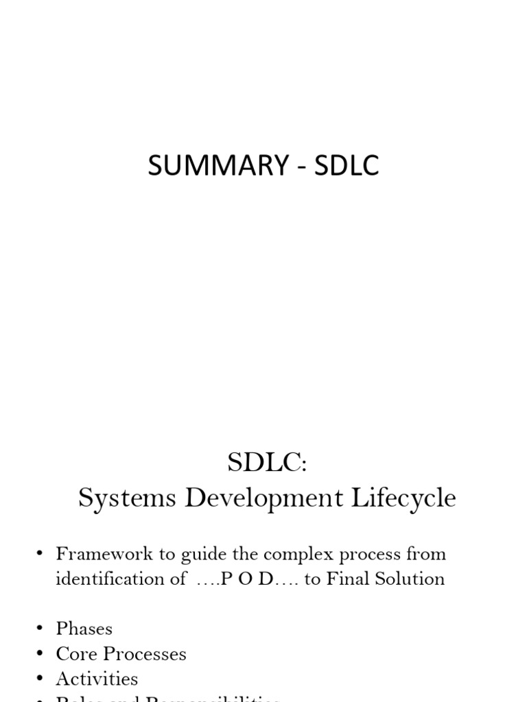 Presentation 3 - Summary SDLC and Testing Aspect of Implementation 20. ...