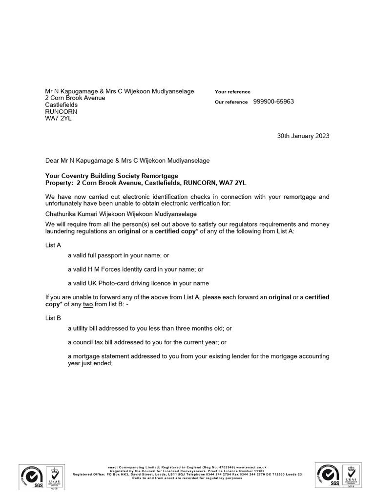 Letter To Borrower(s) Request ID | PDF