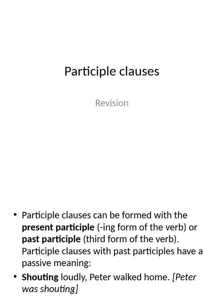 Participle Clauses | PDF