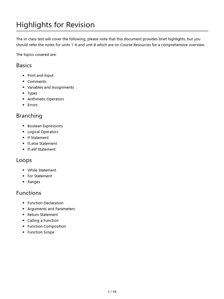 Revisions Notes | PDF