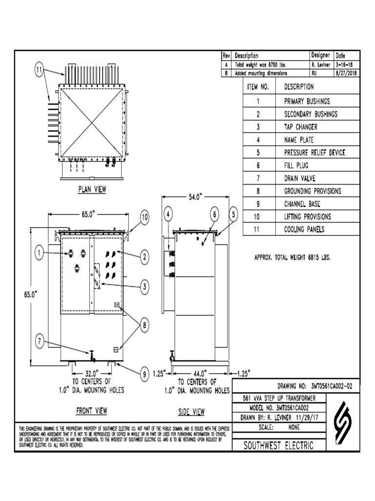 XFMR, Step Up SWE External Layout 3MT0561CA002 | PDF