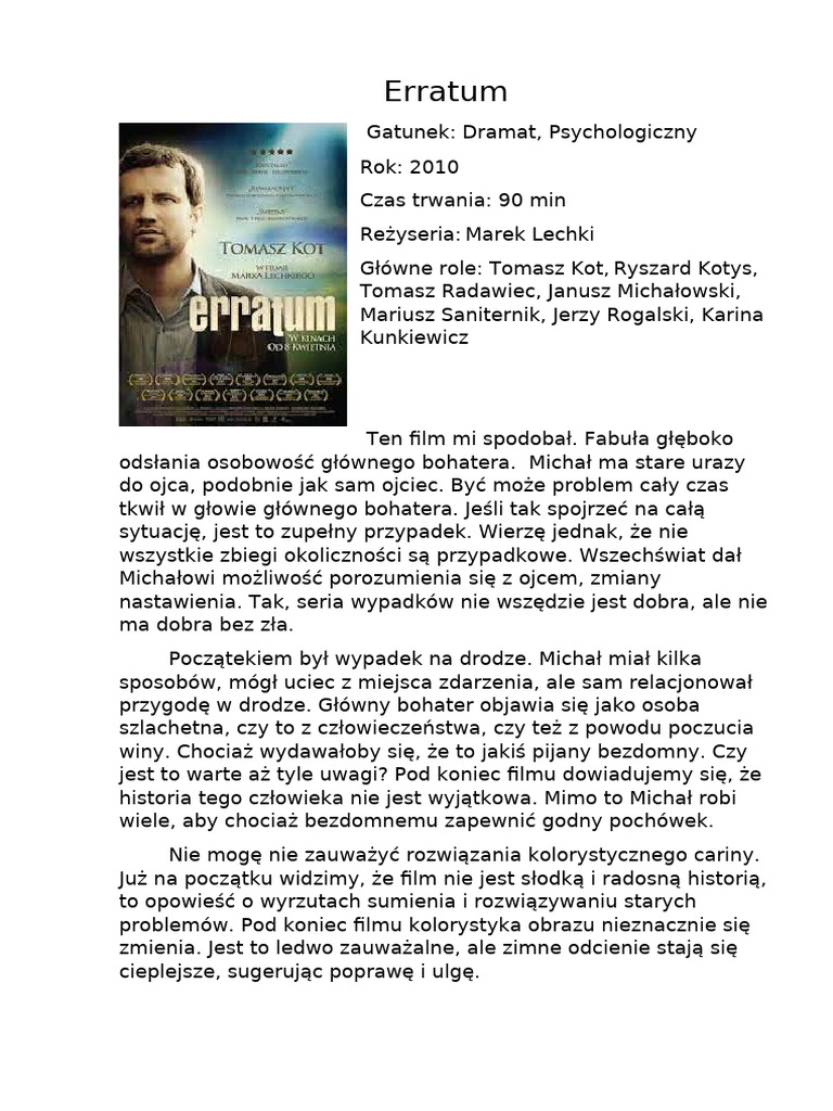 Recenzja Erratum | PDF