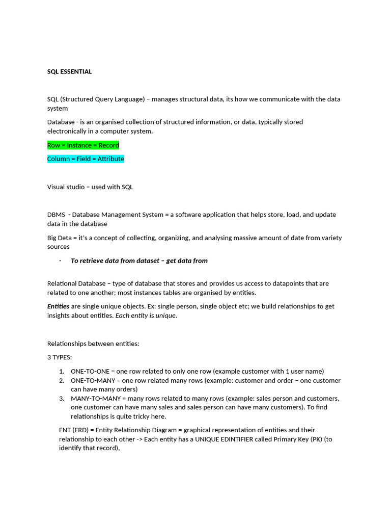 SQL Essential | PDF