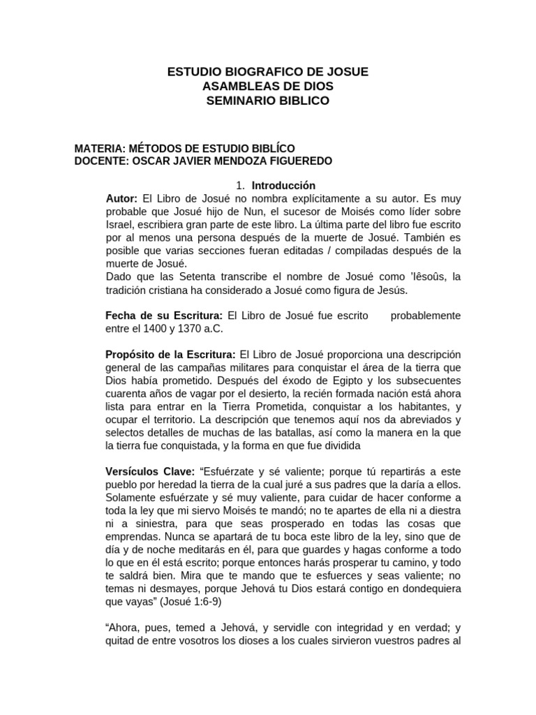 Estudio Biografico de Josue Compilado | PDF