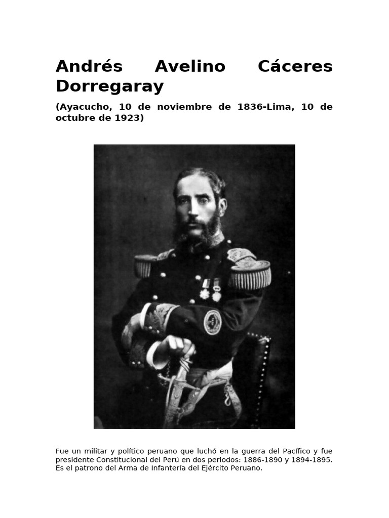 Andrés Avelino Cáceres Dorregaray | PDF