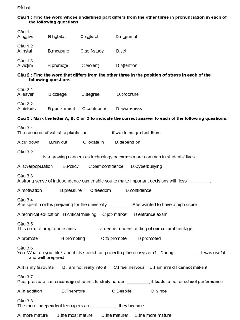GL11 - Đề 3 | PDF
