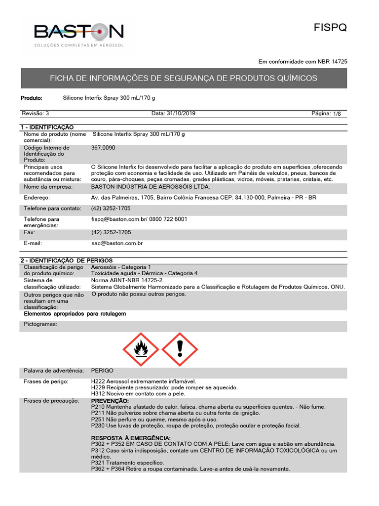 Silicone Interfix Spray 300 ML - 170 G | PDF