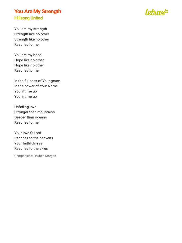 You Are My Strength - Hillsong United | PDF
